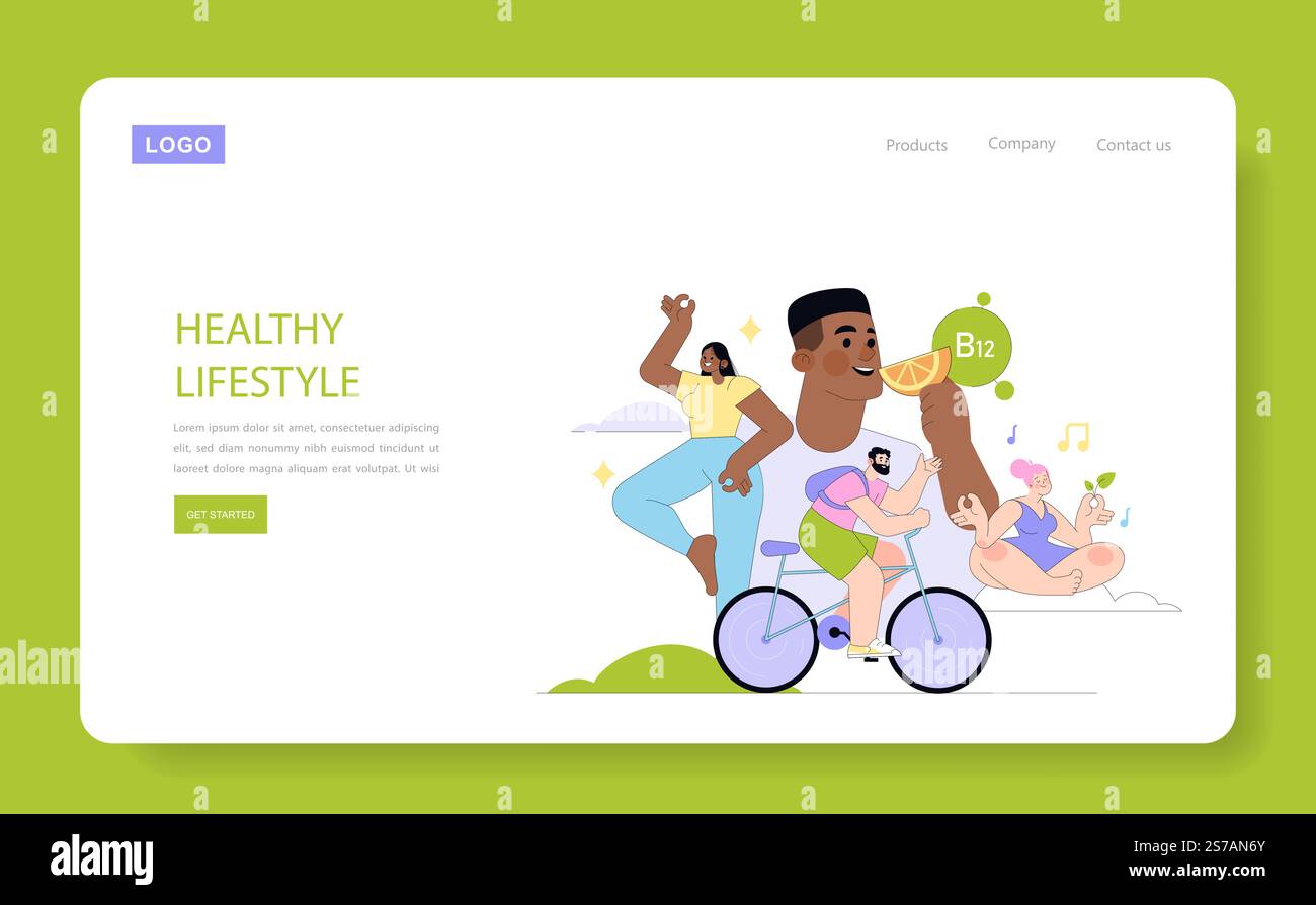 Healthy Lifestyle concept. Diverse individuals engage in exercise ...