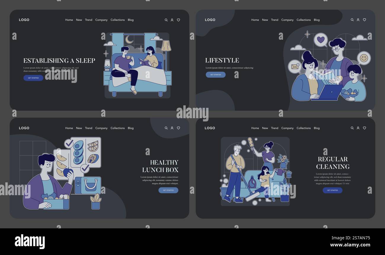 Lifestyle vector illustration set. This art showcases different aspects ...
