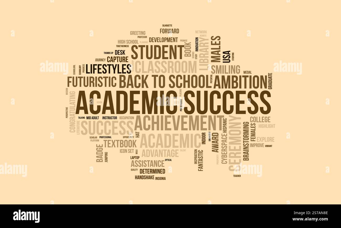 Academic Success word cloud template. Academic Success concept vector ...