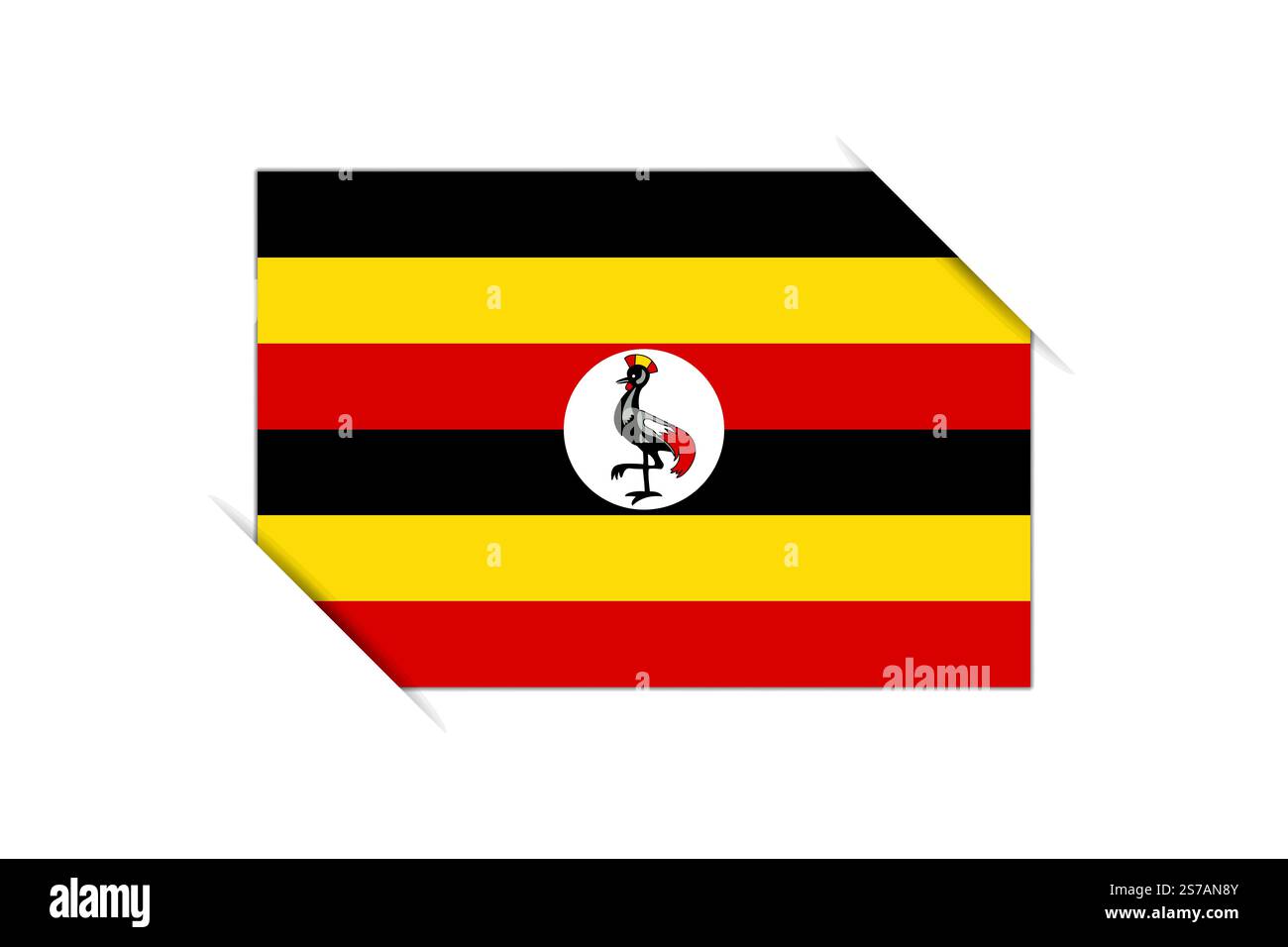 Uganda flag - rectangle colorful flag representing a country cultural ...