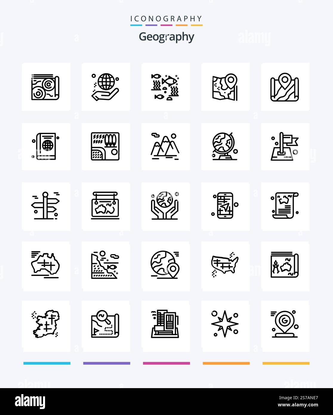 Creative Geo Graphy 25 OutLine icon pack Such As google. pin. donate ...