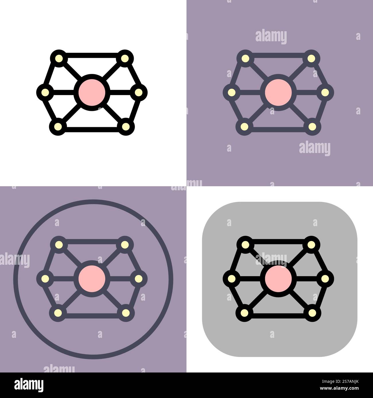 Neuronal network symbol - artificial intelligence icon Stock Vector ...