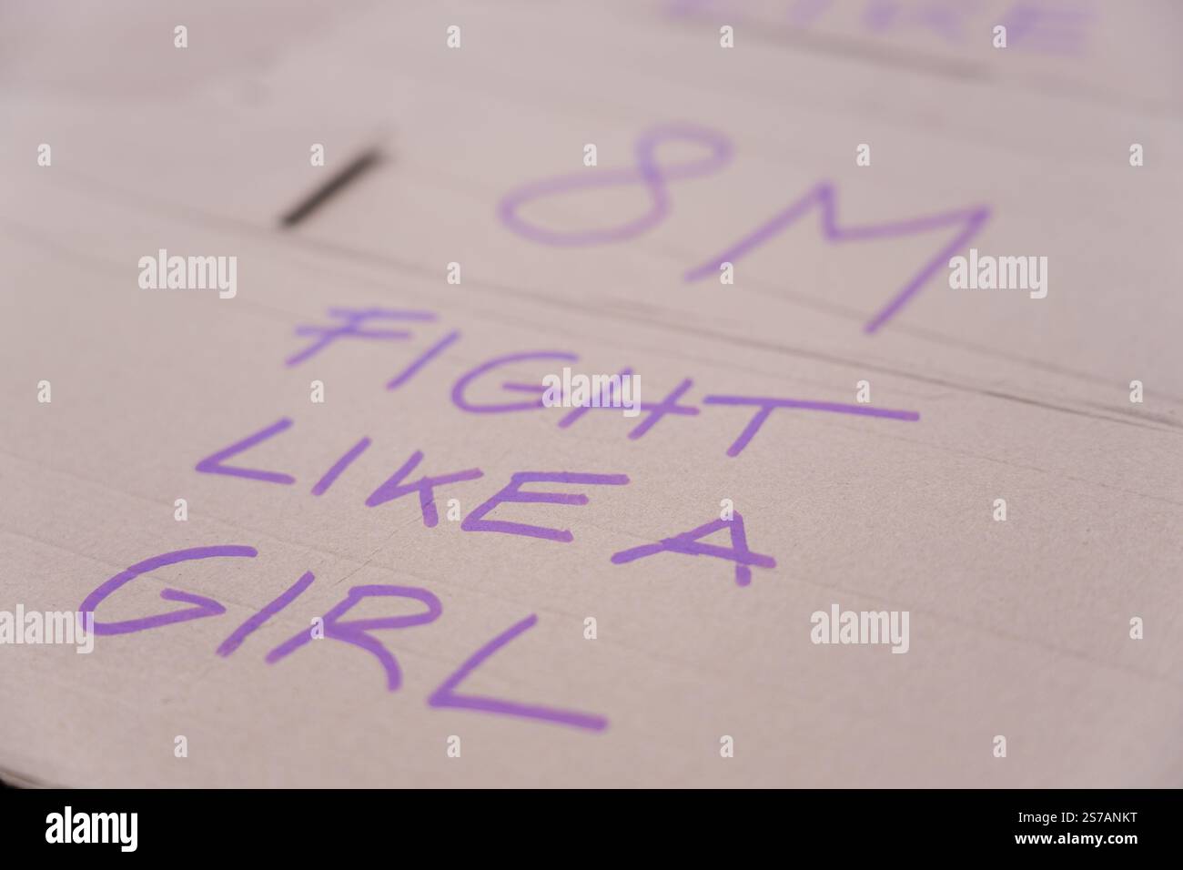 Cardboard signs showing support for international women's day and ...