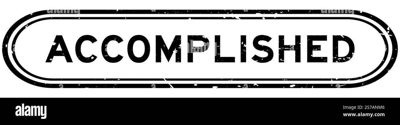 Grunge black accomplished word rubber seal stamp on white background ...