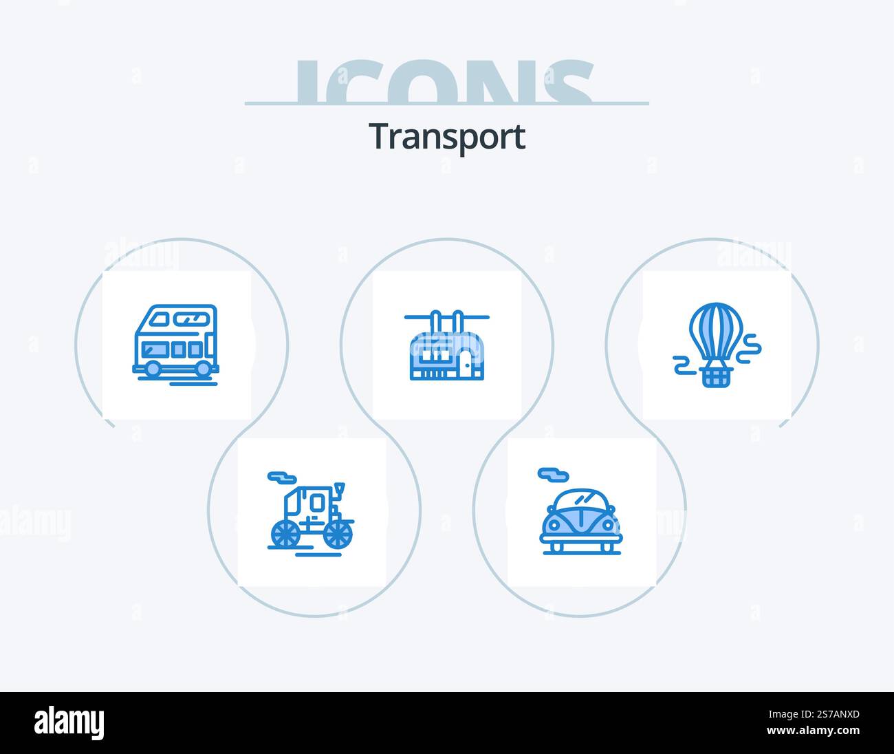 Transport Blue Icon Pack 5 Icon Design. transport. balloon. transport ...