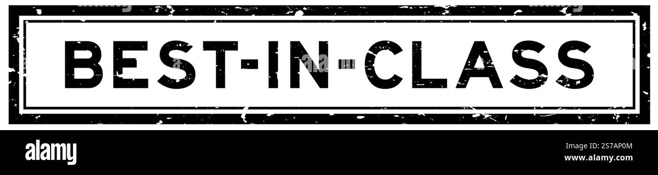 Grunge black best in class word square rubber seal stamp on white ...