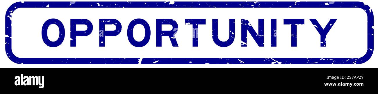 Grunge blue opportunity word square rubber seal stamp on white background Stock Vector Image ...