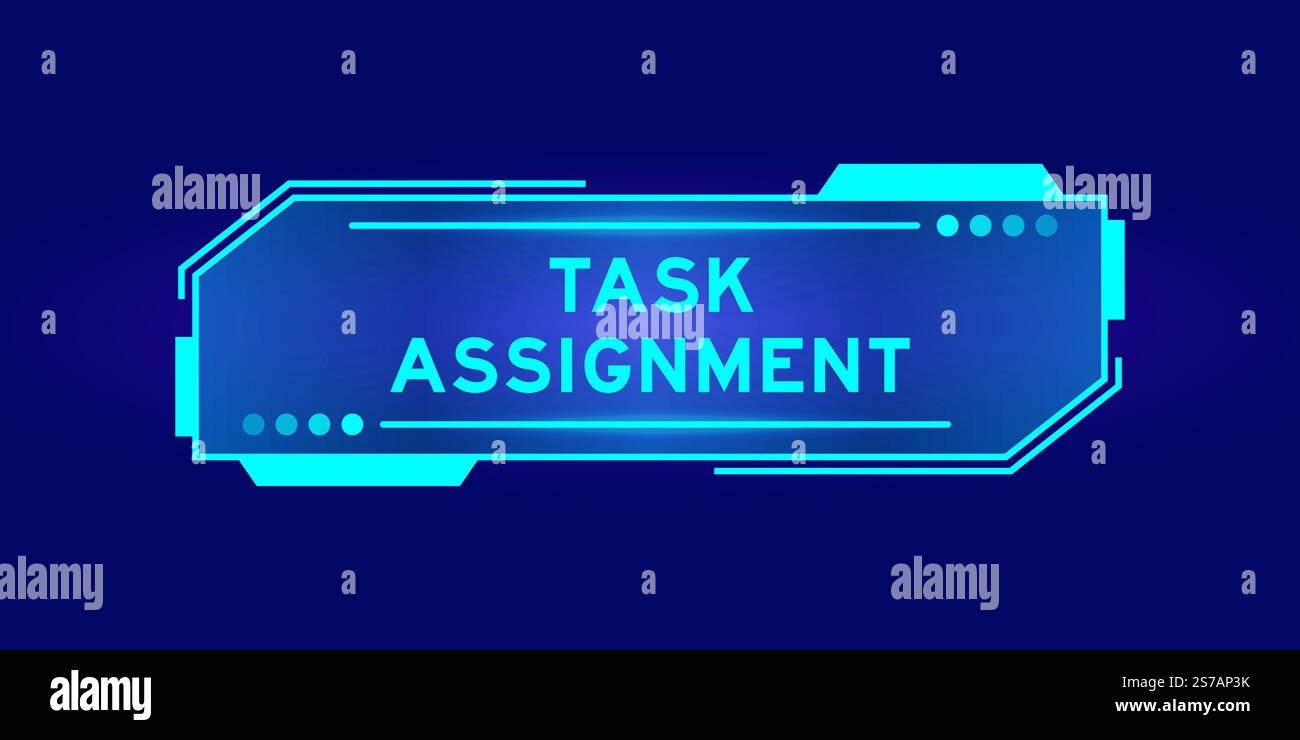 Futuristic hud banner that have word task assignment on user interface ...
