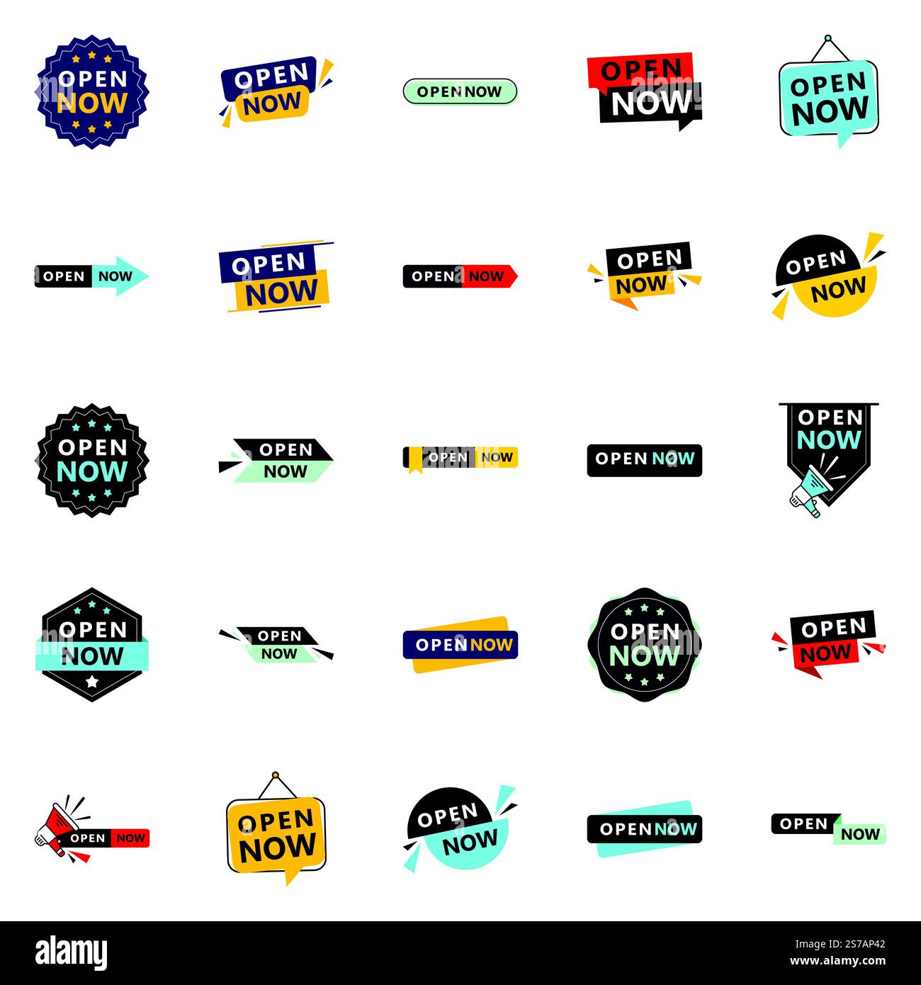 Unlimited Open Now Design Possibilities 25 Vector Images Stock Vector ...