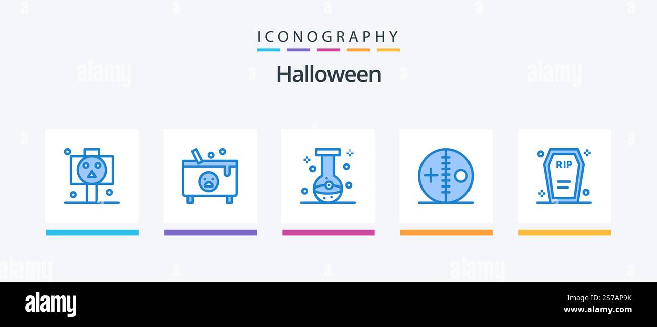 Halloween Blue 5 Icon Pack Including puncture. doll. poison. costume ...