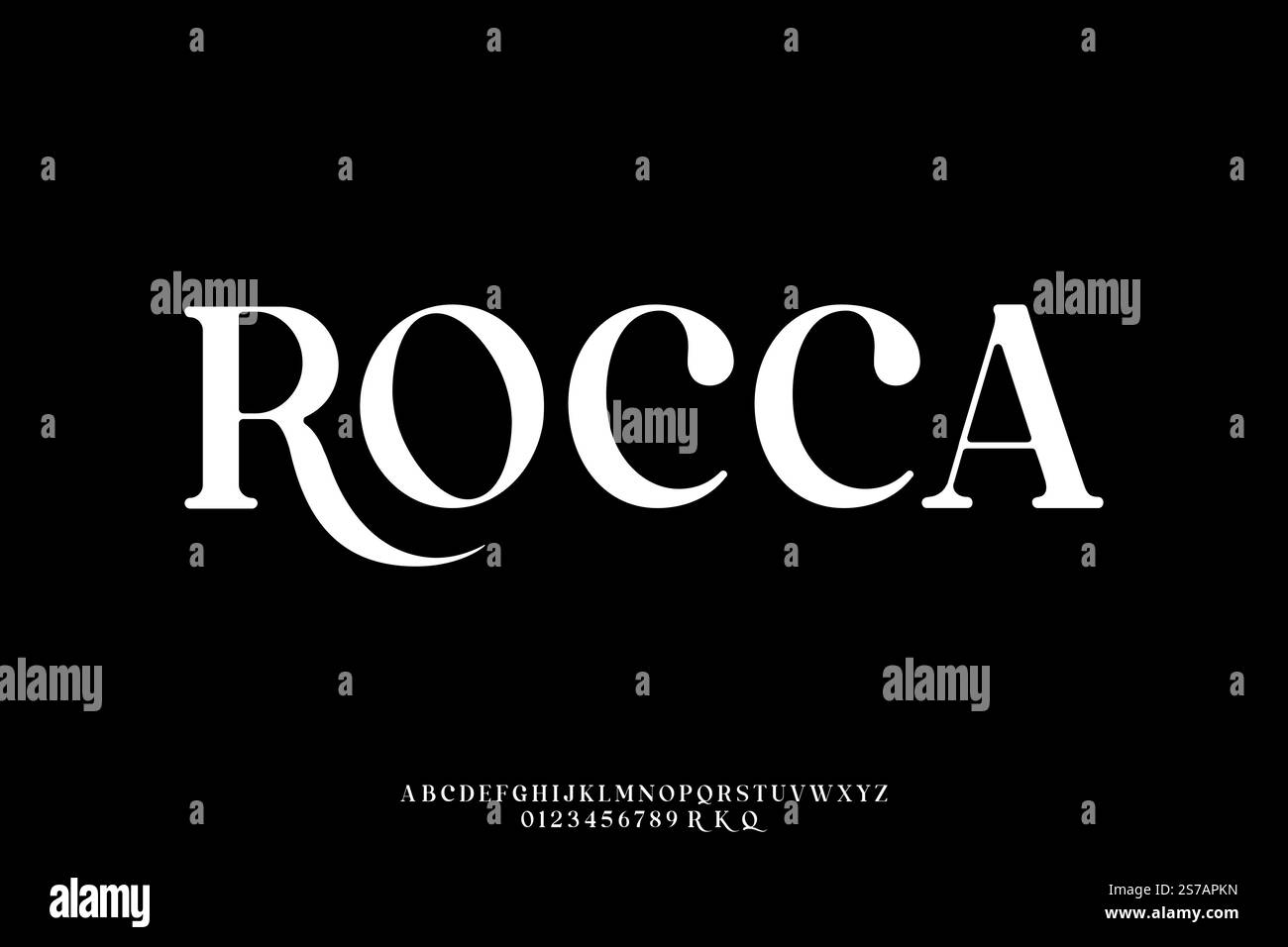 Elegant rounded serif alphabet display font vector for branding design ...