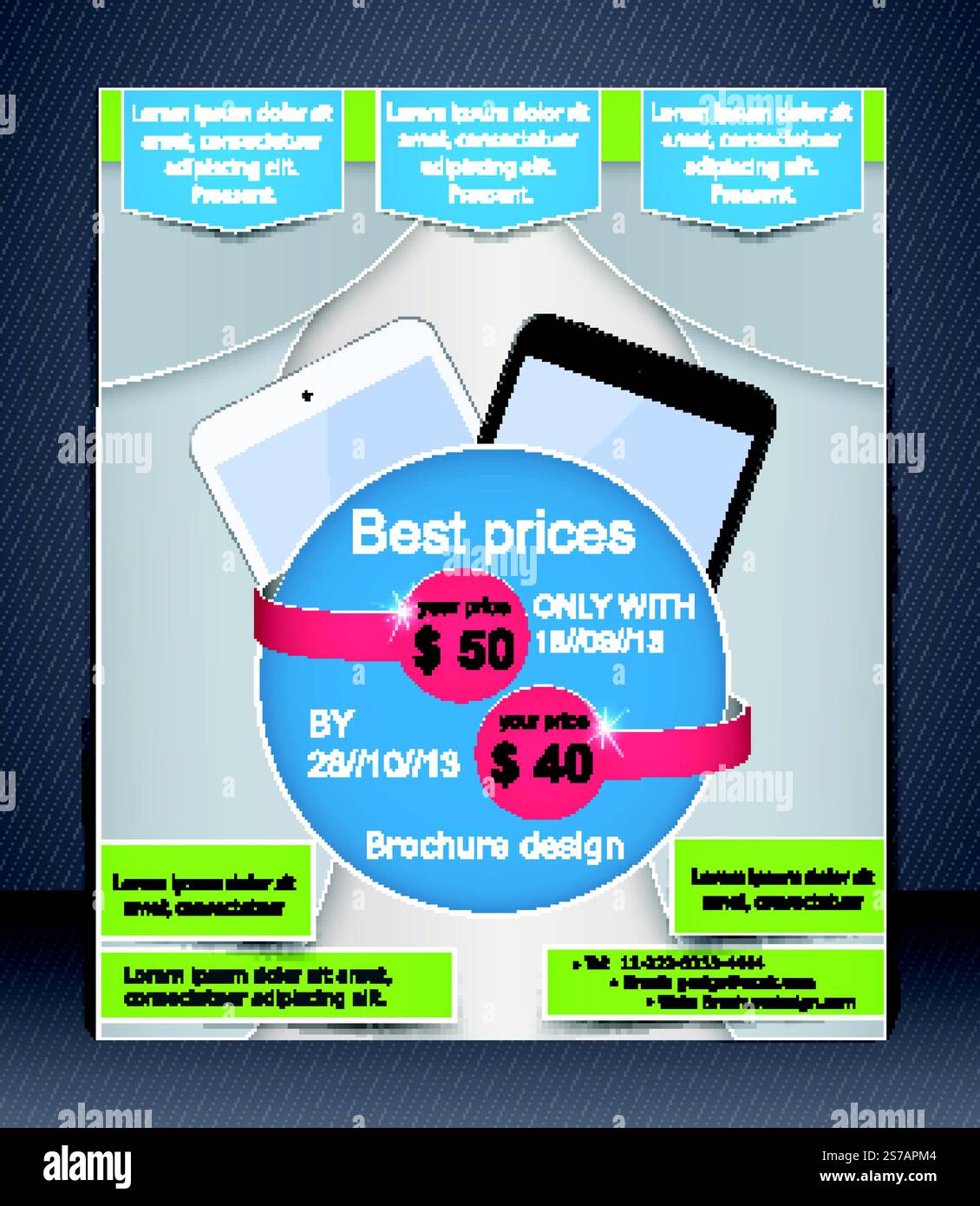 Brochure digital devices. Template, or a magazine cover, website ...
