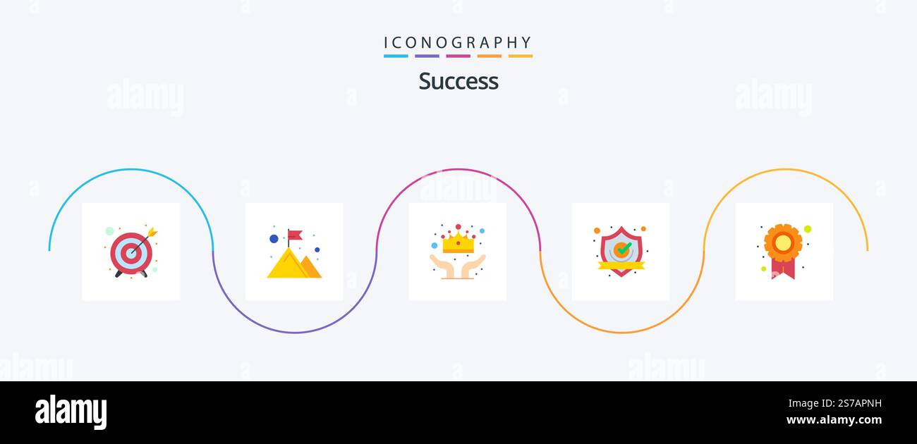 Sucess Flat 5 Icon Pack Including rating. protect. winner. guard ...