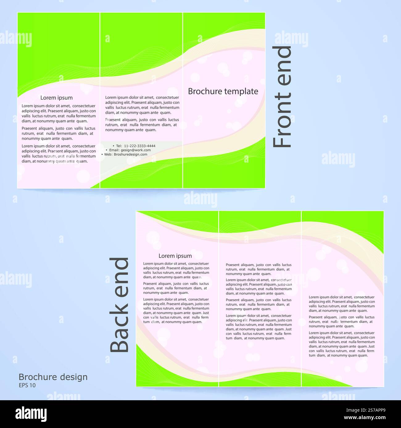 Layout tri-fold brochures. Cover design with abstract lines Stock ...