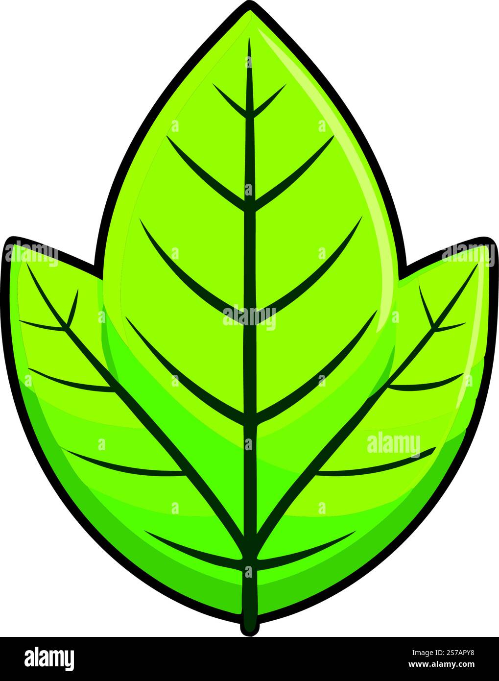 Bright and vibrant green leaf illustration with a stylized design, perfect for eco friendly ...