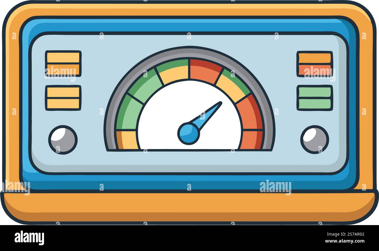 Digital dashboard interface vector icon featuring colorful gauges and ...