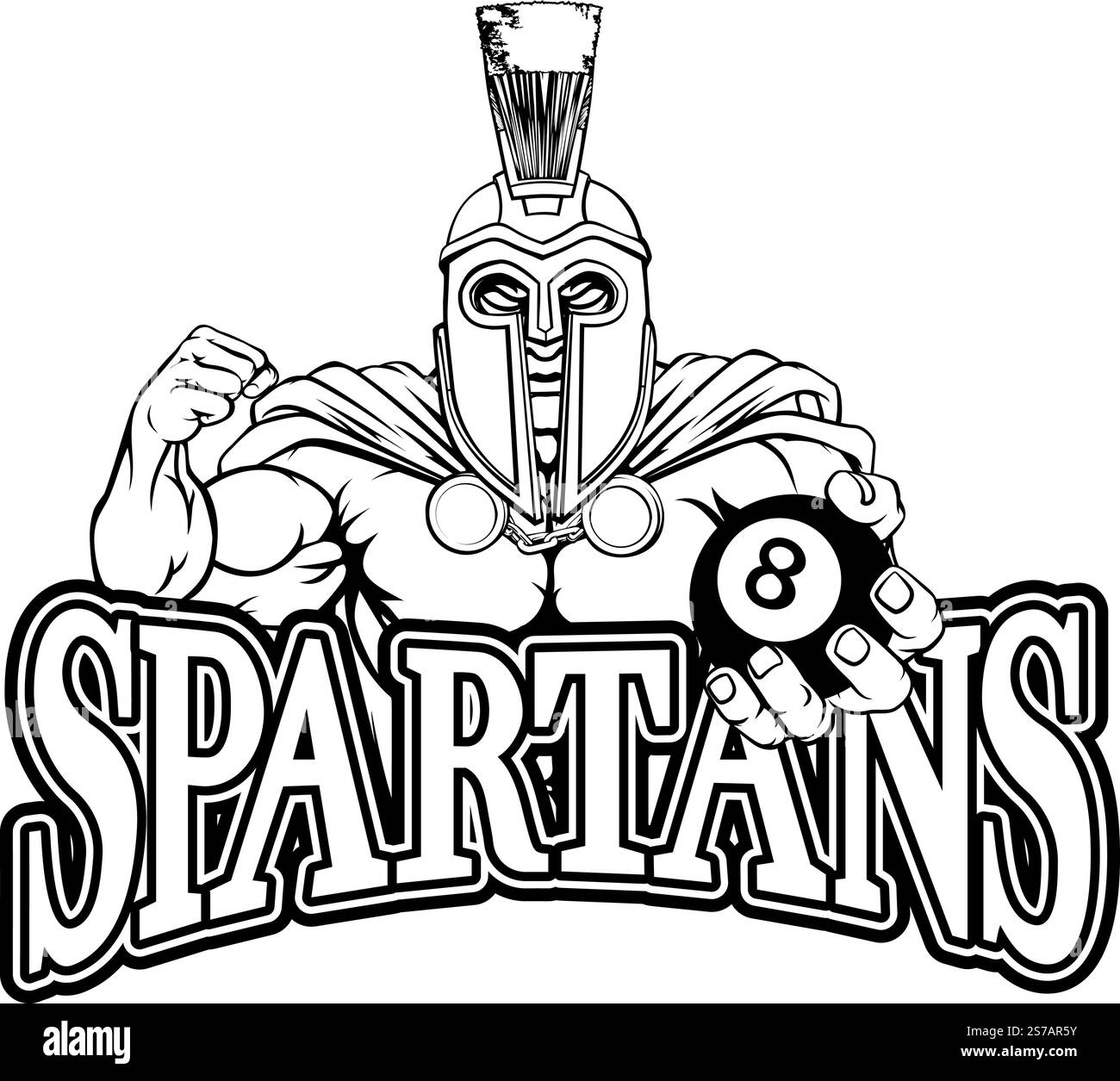 Spartan Trojan Pool Ball Billiards Mascot Cartoon Stock Vector Image ...