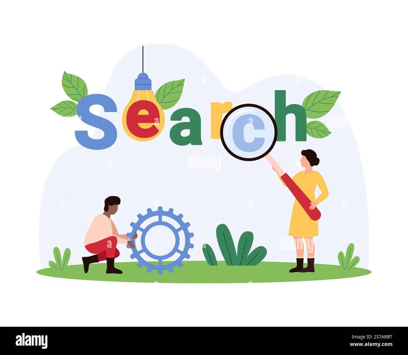 Internet browser search for information or keywords, typography design ...