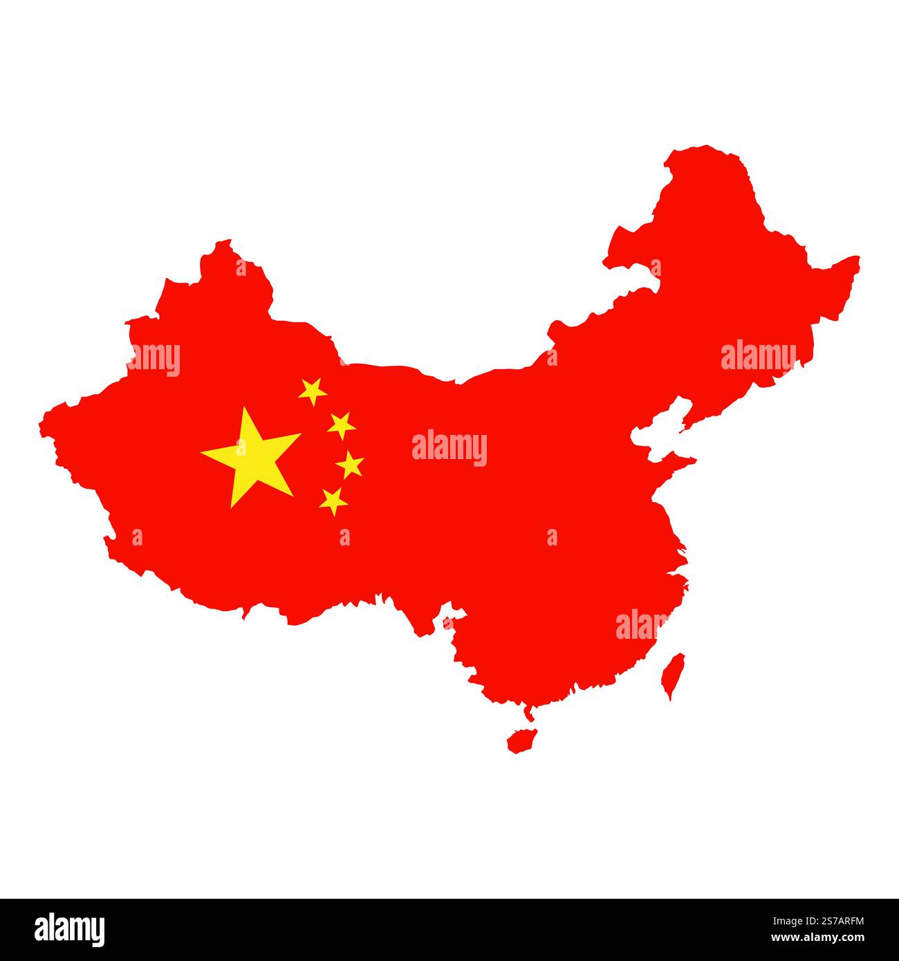 china map in flag vector design art on white background Stock Vector ...