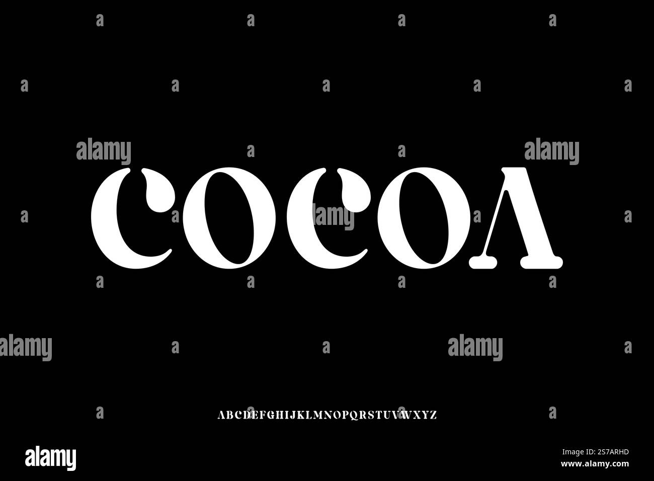 Unique bold rounded serif alphabet display font vector for branding ...