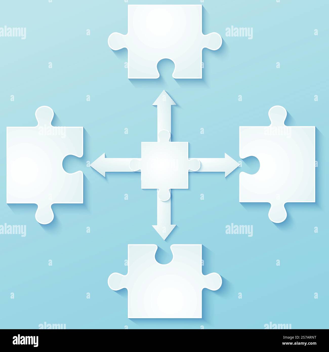 Parts of paper puzzles with arrows. Elements of design, template ...