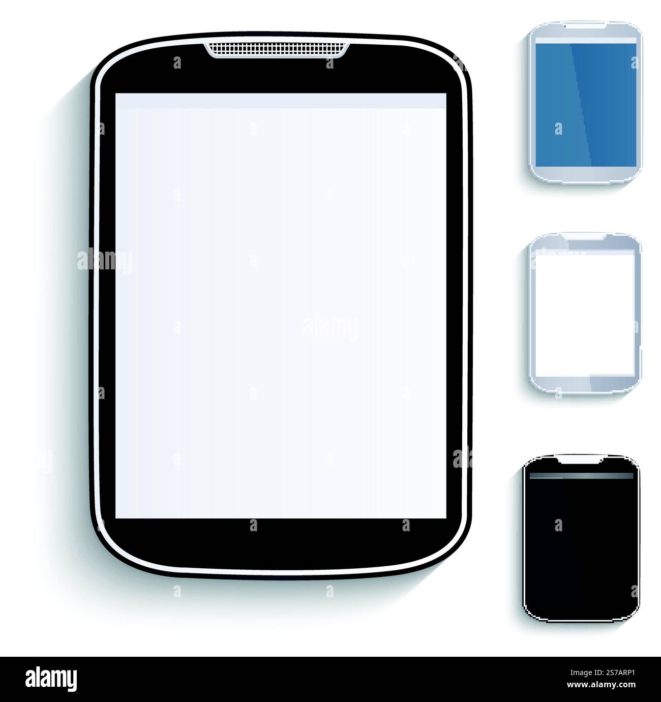 Set of tablets, touchscreen phones. Paper style Stock Vector Image ...