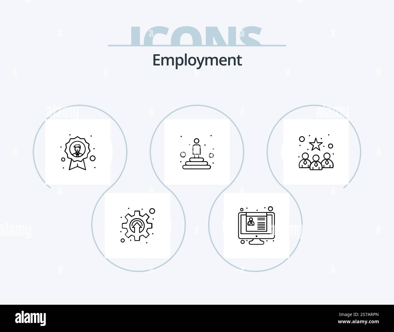 Employment Line Icon Pack 5 Icon Design. goal. female. office. employee ...