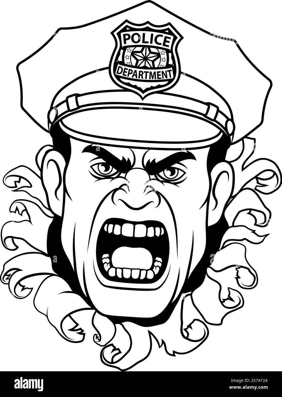 Police Man Policeman Cop Angry Mascot Cartoon Stock Vector Image & Art ...