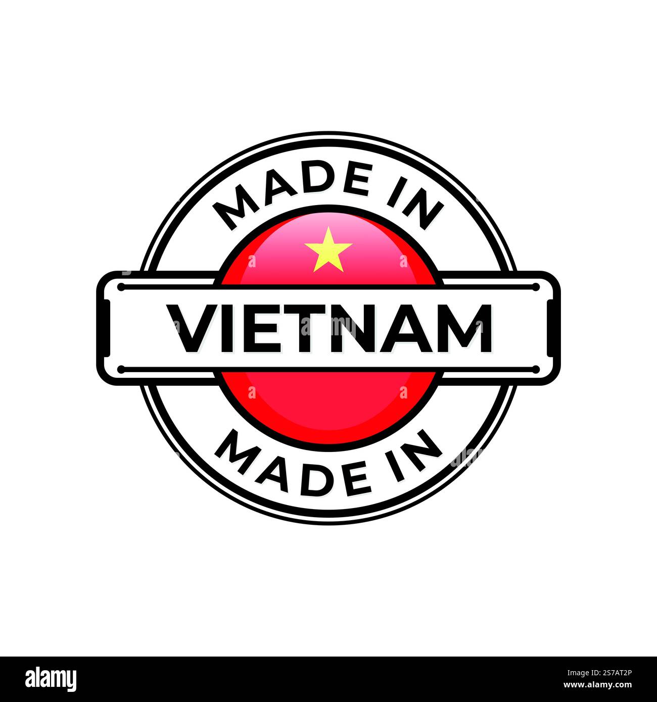 Made in Vietnam label icon emblem isolated on white background. Vector ...