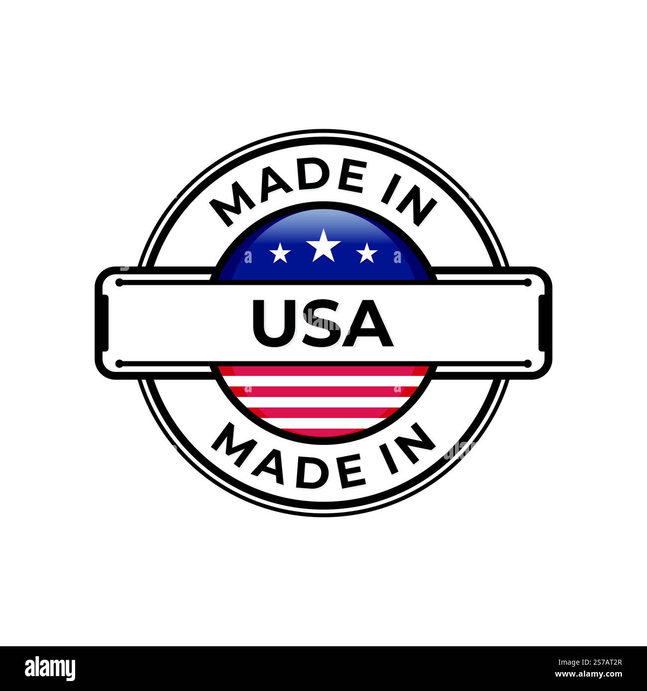 Made in USA label icon emblem isolated on white background. Vector ...