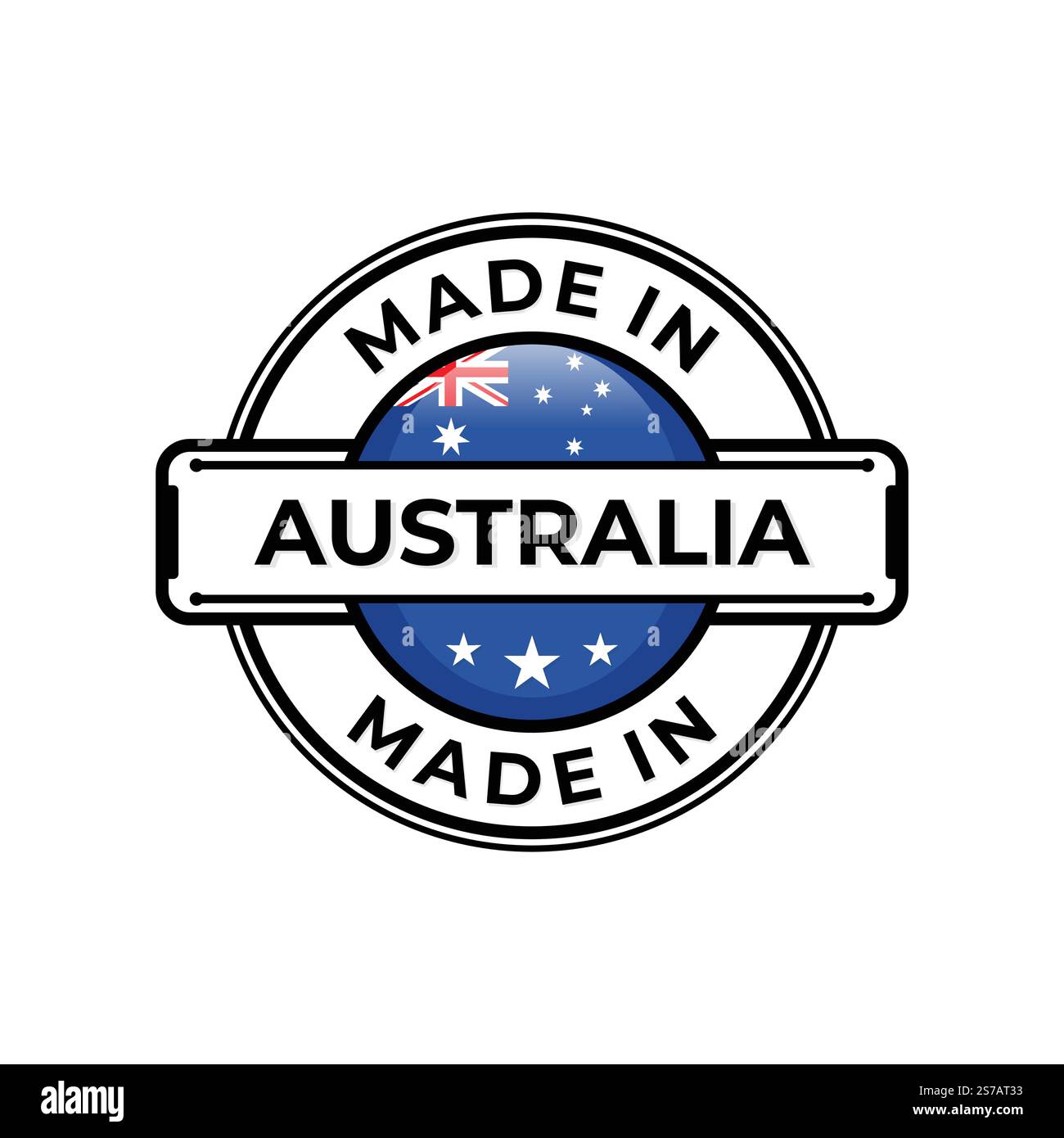 Made in Australia label icon emblem isolated on white background ...