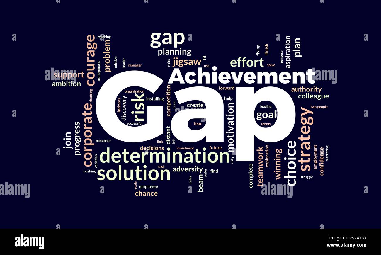 Achievement Gap word cloud template. Achievement Gap concept vector ...