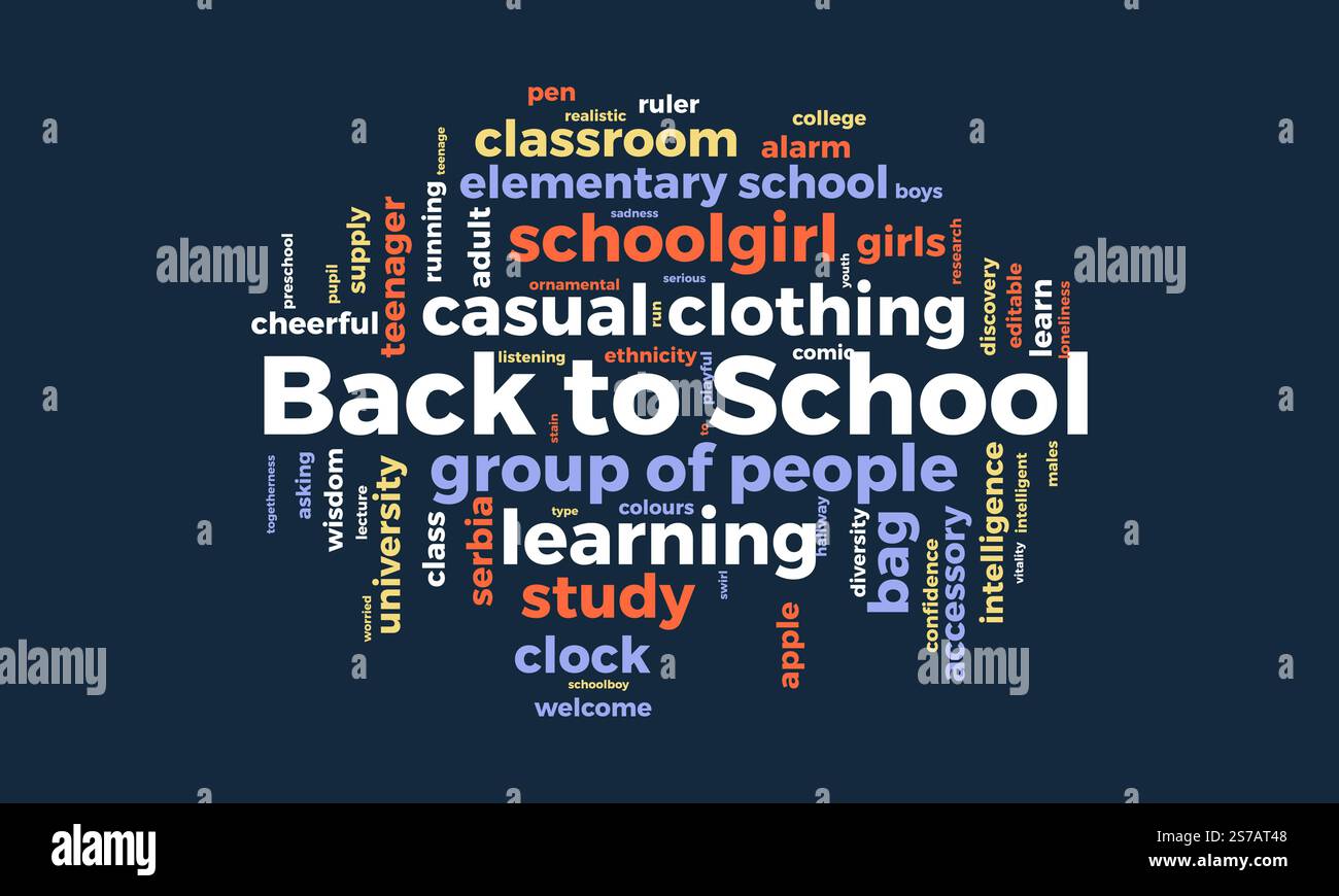 Back To School word cloud template. Back To School concept vector ...