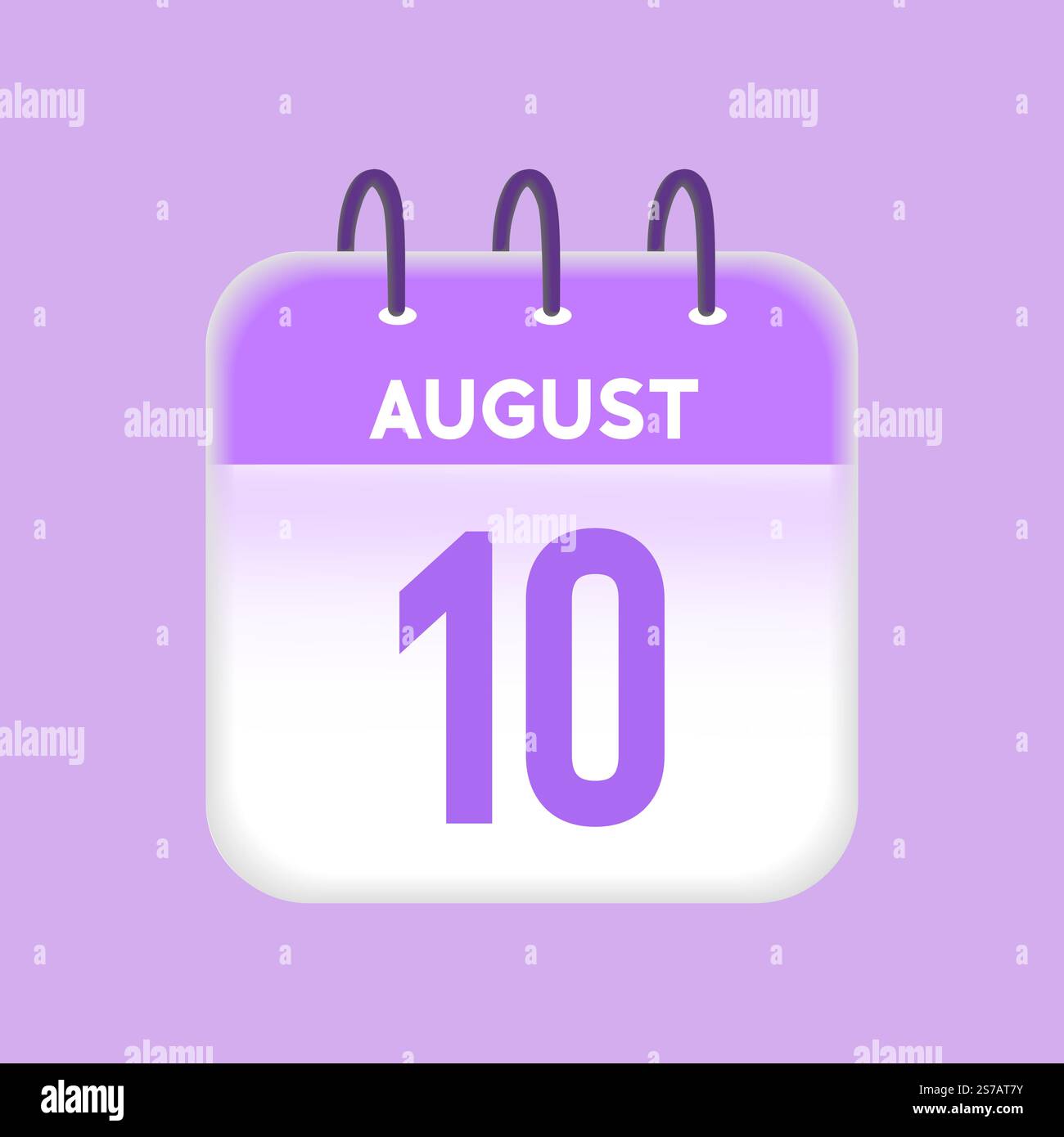 August 10 - calendar and Time planner. Daily Calendar Icon reminder ...