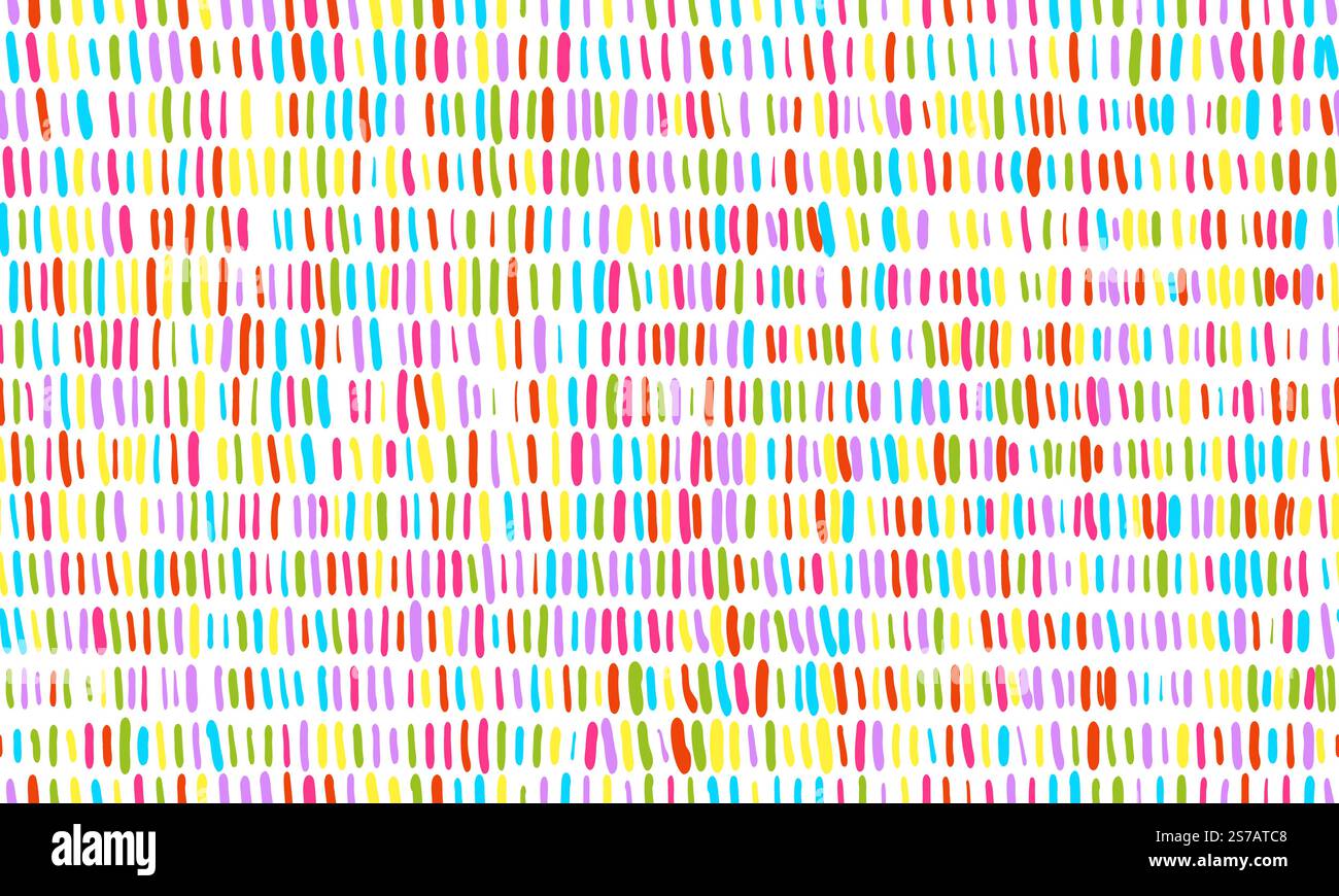 Colorful simple seamless pattern with small dashes. Vector wallpaper ...
