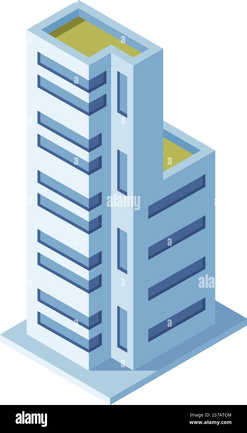 Modern skyscraper standing tall with isometric projection, featuring ...