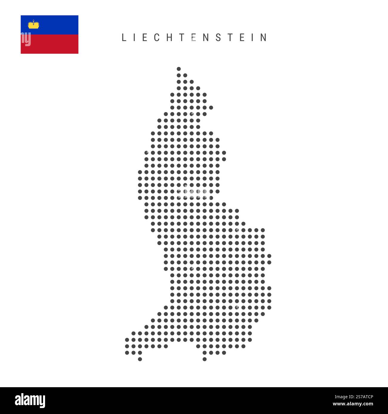 Dotted pixel map of Liechtenstein. Simple silhouette of Liechtenstein ...