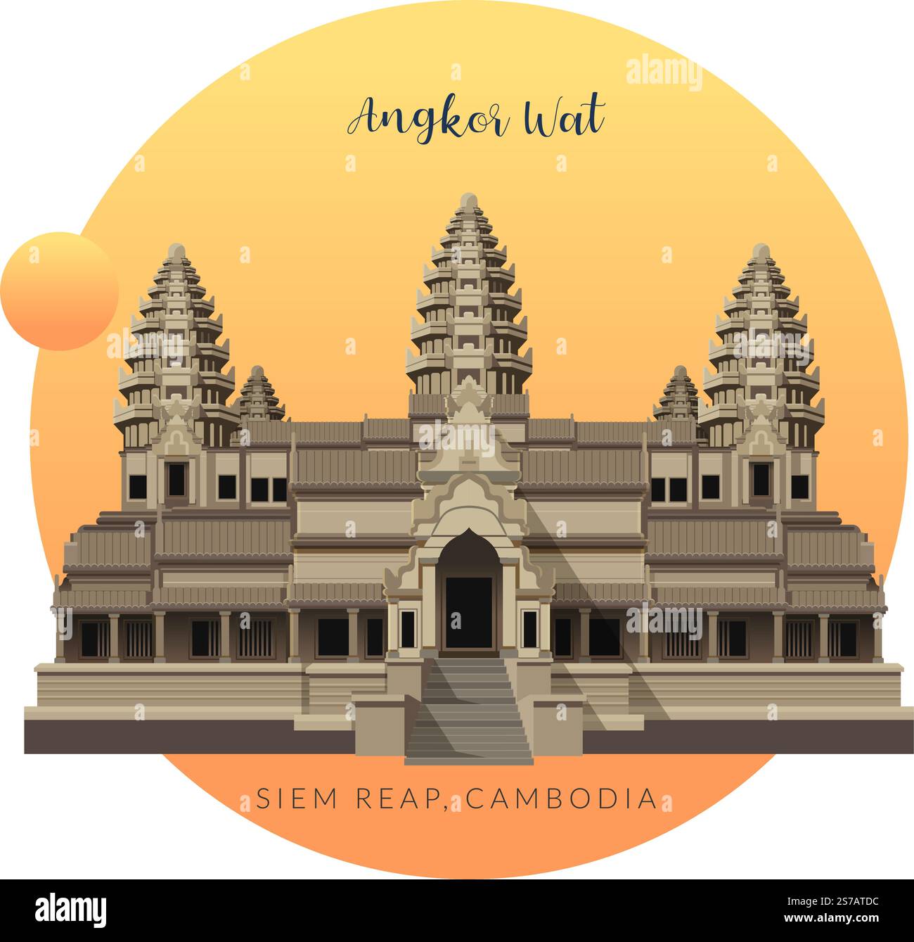 Angkor Wat a Hindu-Buddhist temple complex in Cambodia - Stock ...