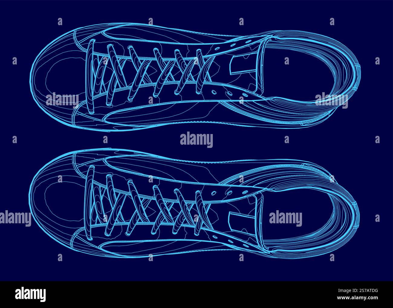 Pair of blue shoes. The shoes are shown in a blue color scheme Stock ...