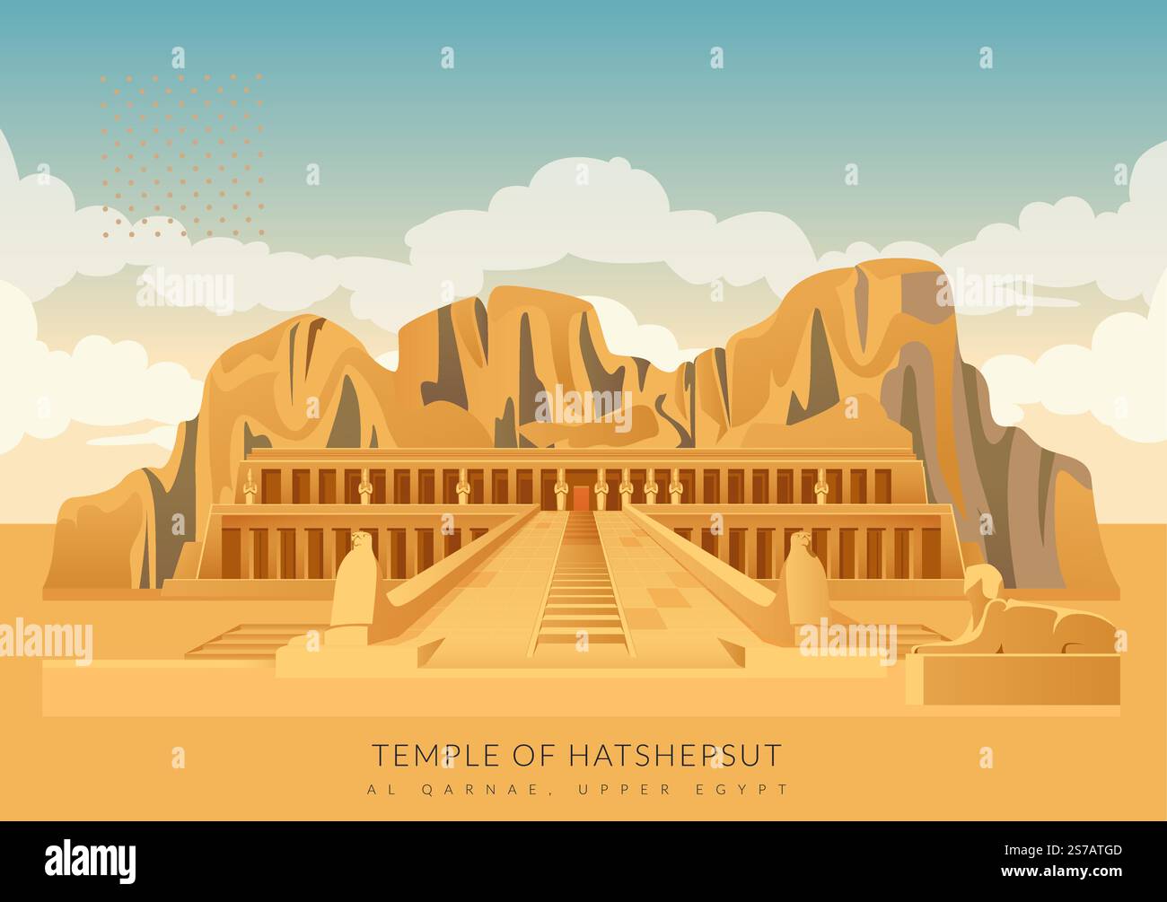 Temple of Hatshepsut - Egypt - Stock Illustration as EPS 10 File Stock ...