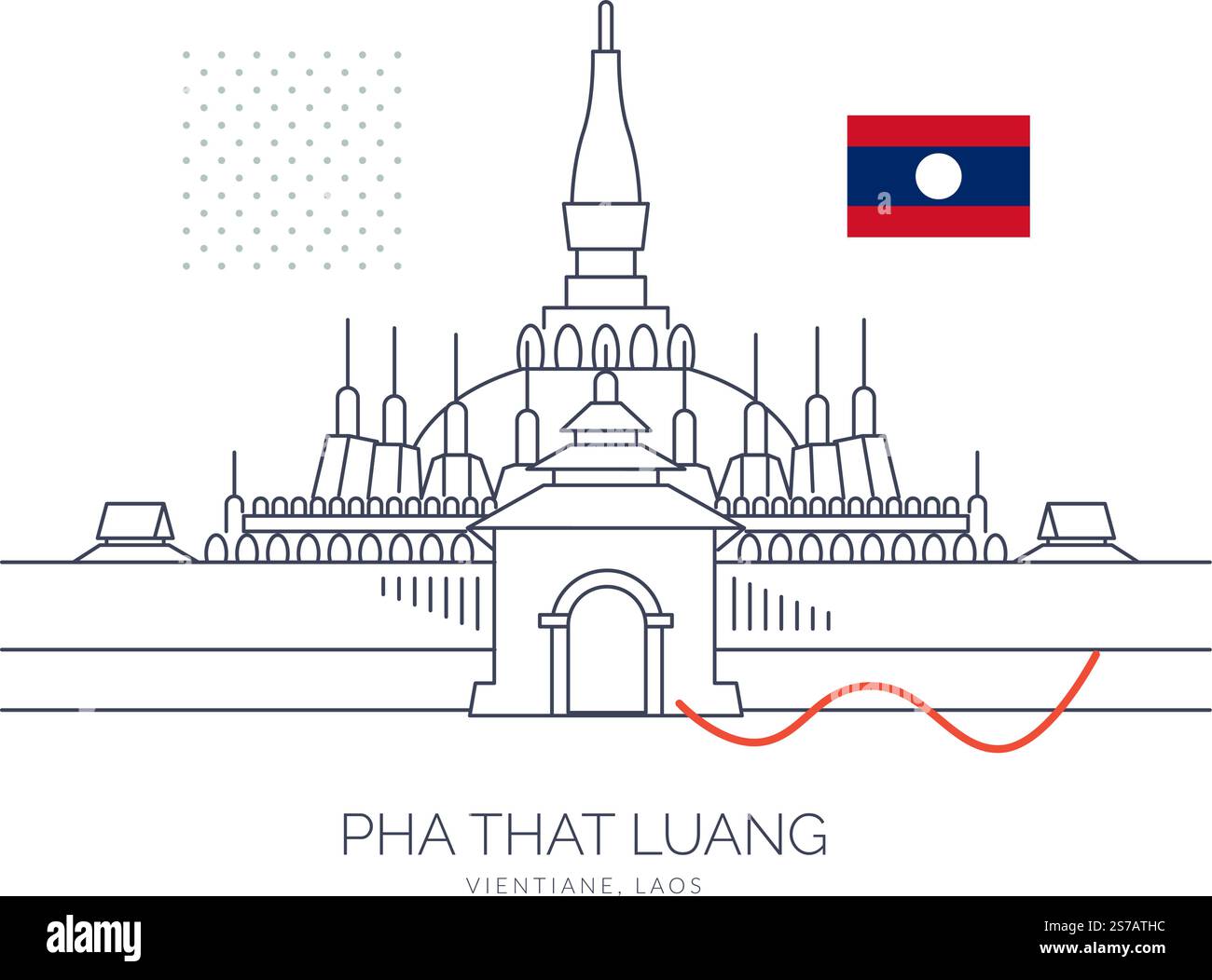 Pha That Luang Vientiane, Laos - Stock Illustration as EPS 10 File ...