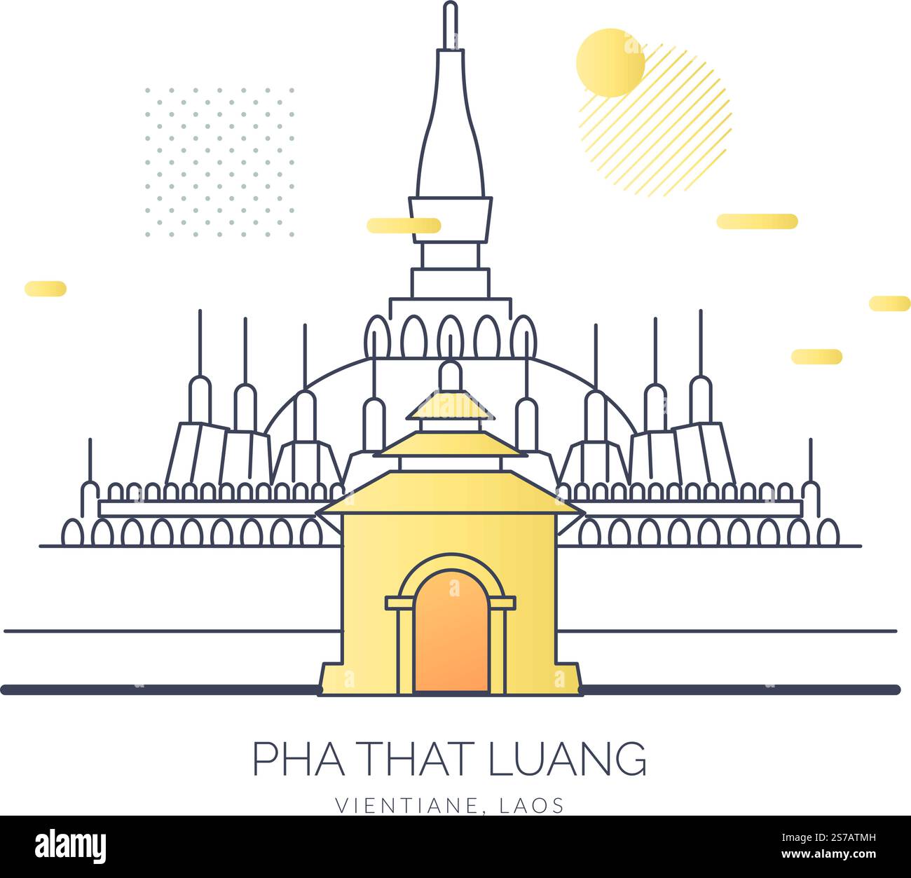Pha That Luang Vientiane, Laos - Stock Illustration as EPS 10 File ...