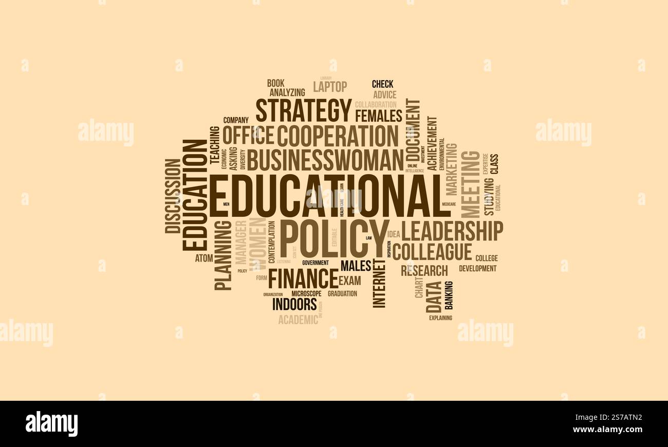 Educational Policy word cloud template. Educational Policy concept ...