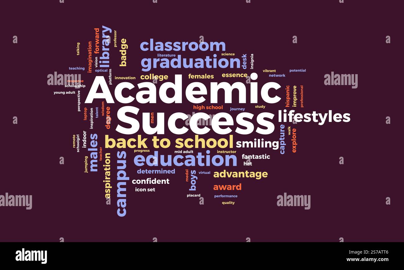 Academic Success word cloud template. Academic Success concept vector ...