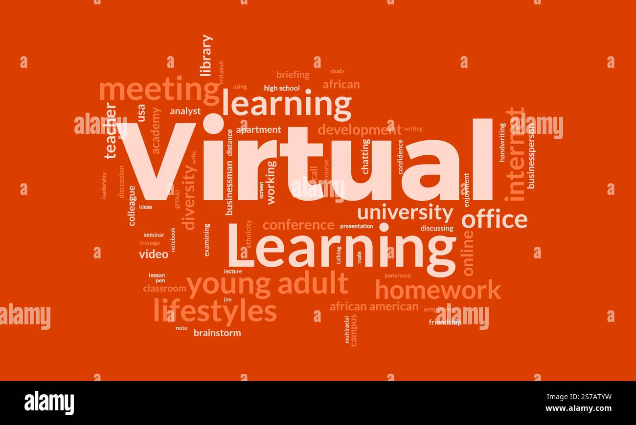 Virtual Learning word cloud template. Virtual Learning concept vector ... Virtual Learning word cloud template. Virtual Learning concept vector ...