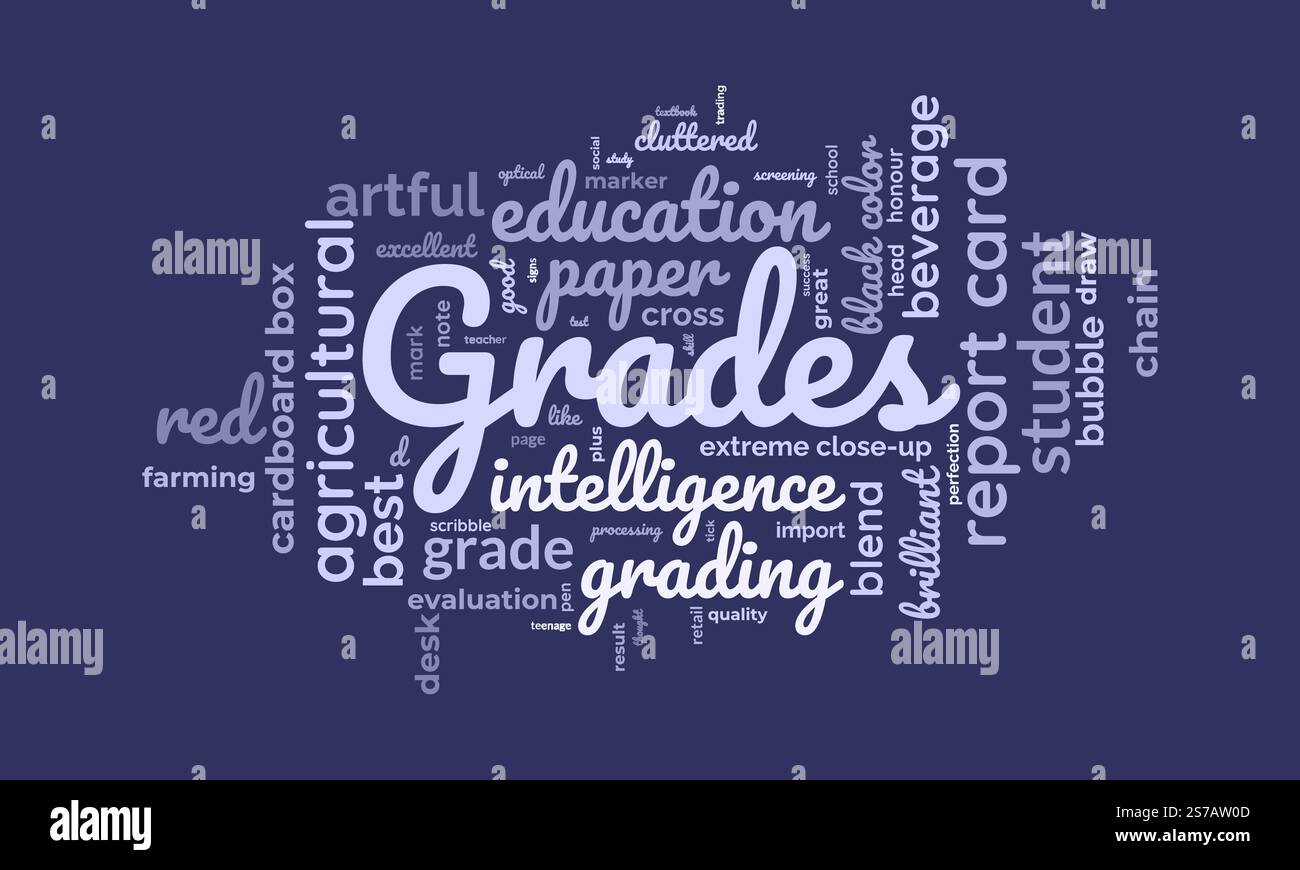 Grades word cloud template. Grades concept vector tagcloud background ...