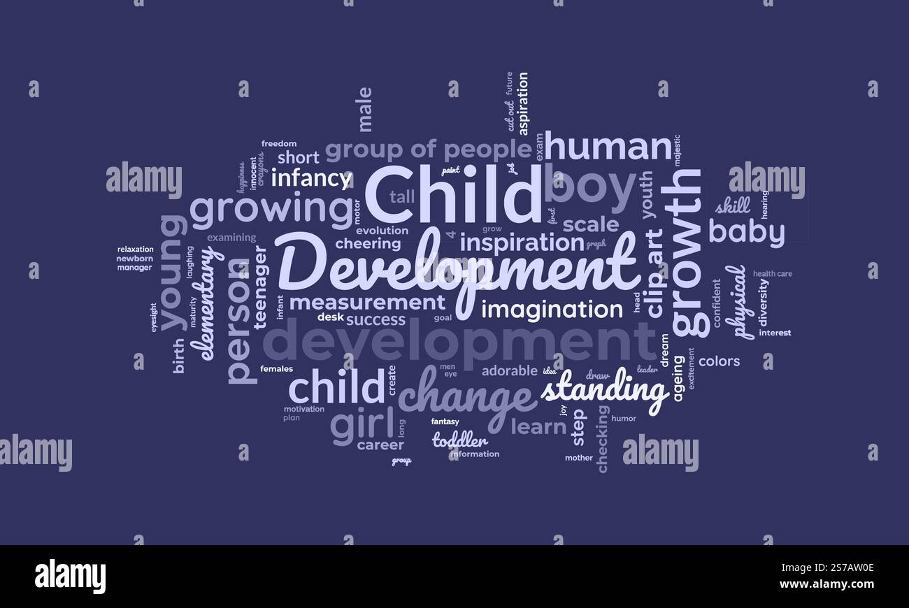 Child Development word cloud template. Child Development concept vector ...
