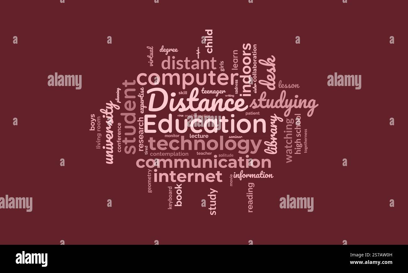 Distance Education word cloud template. Distance Education concept ...