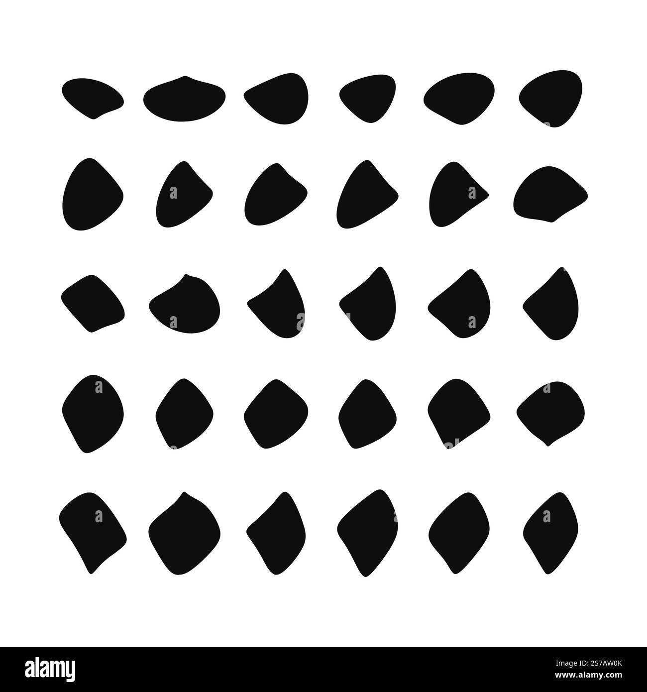 Abstract fluid black blob shape vector illustration set. Different drops and Collection from ...