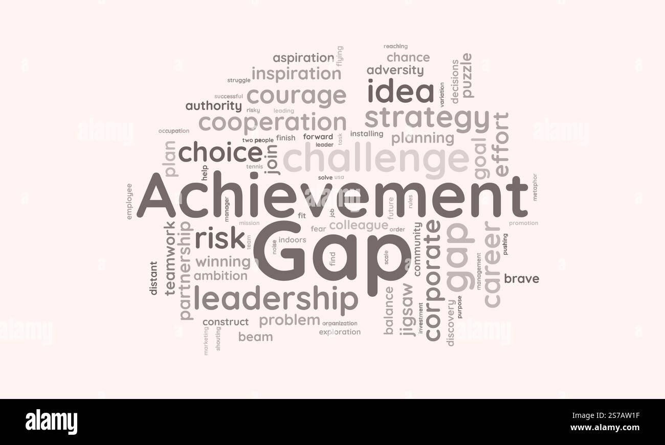Achievement Gap word cloud template. Achievement Gap concept vector ...